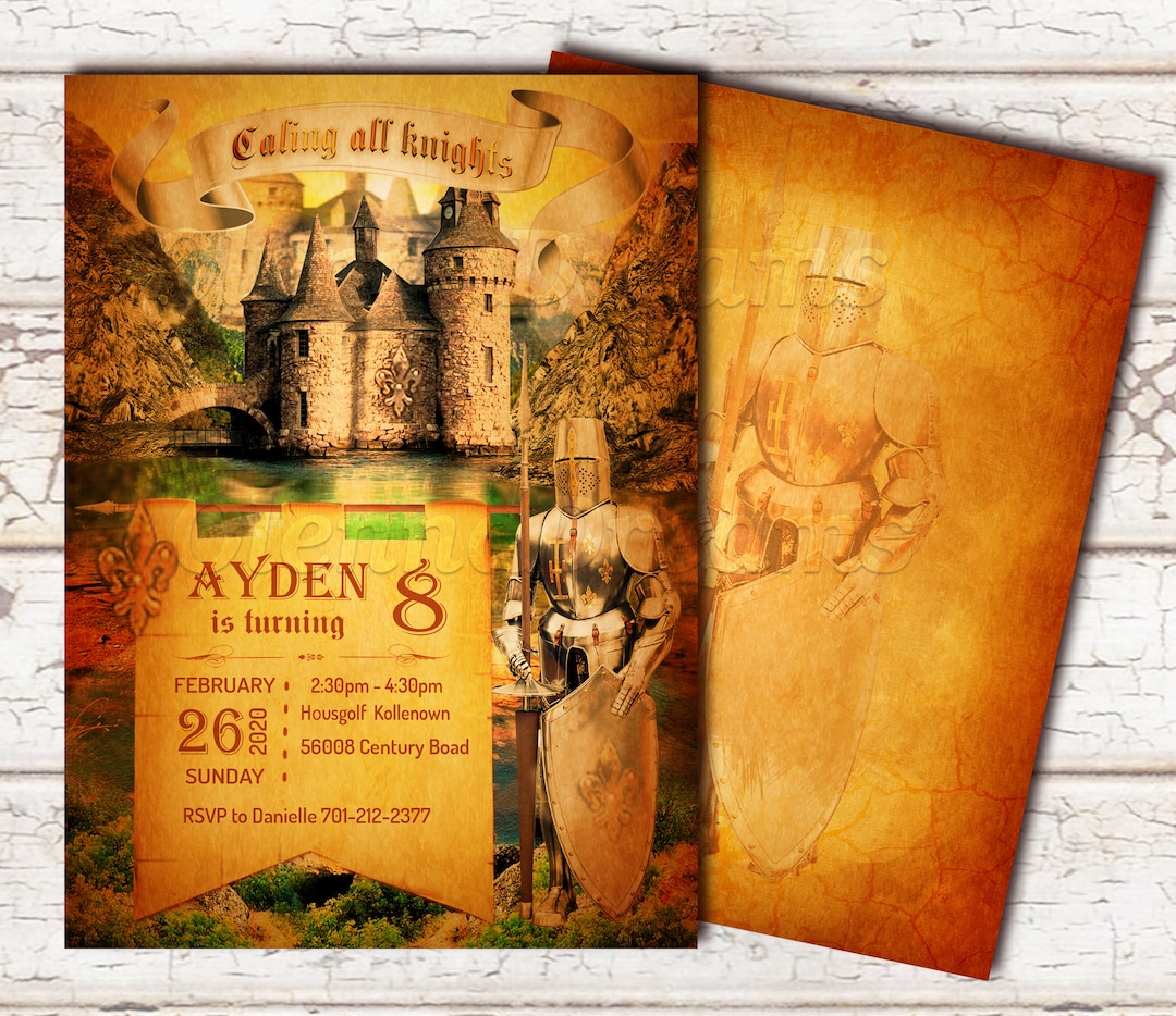 Medieval Knights Invitation, Medieval Feast Invitation, Knights ...