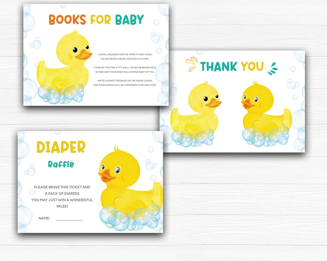 Boy and Girl Twin Rubber Duck Baby Shower Invite, Printable Rubber Duck ...