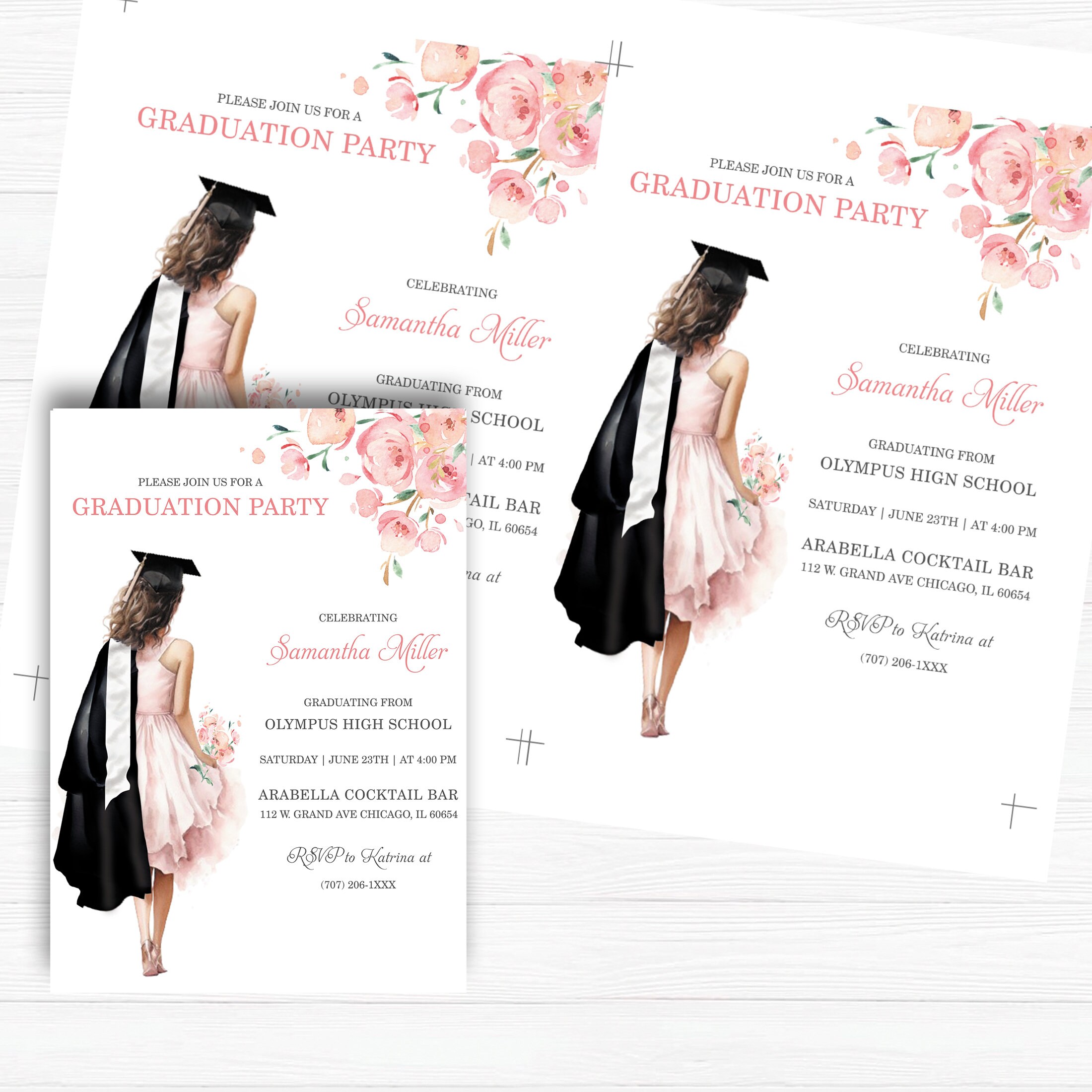 Personalized Graduation Invitations, Custom Grad Invites, Unique Grad ...