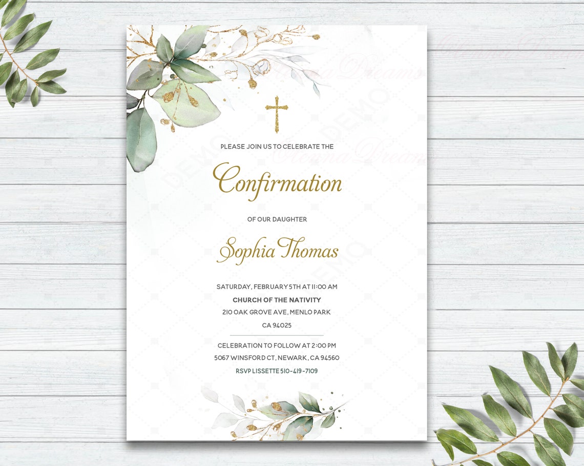 Printable Catholic Confirmation Invitation Cards Confirmation | Etsy