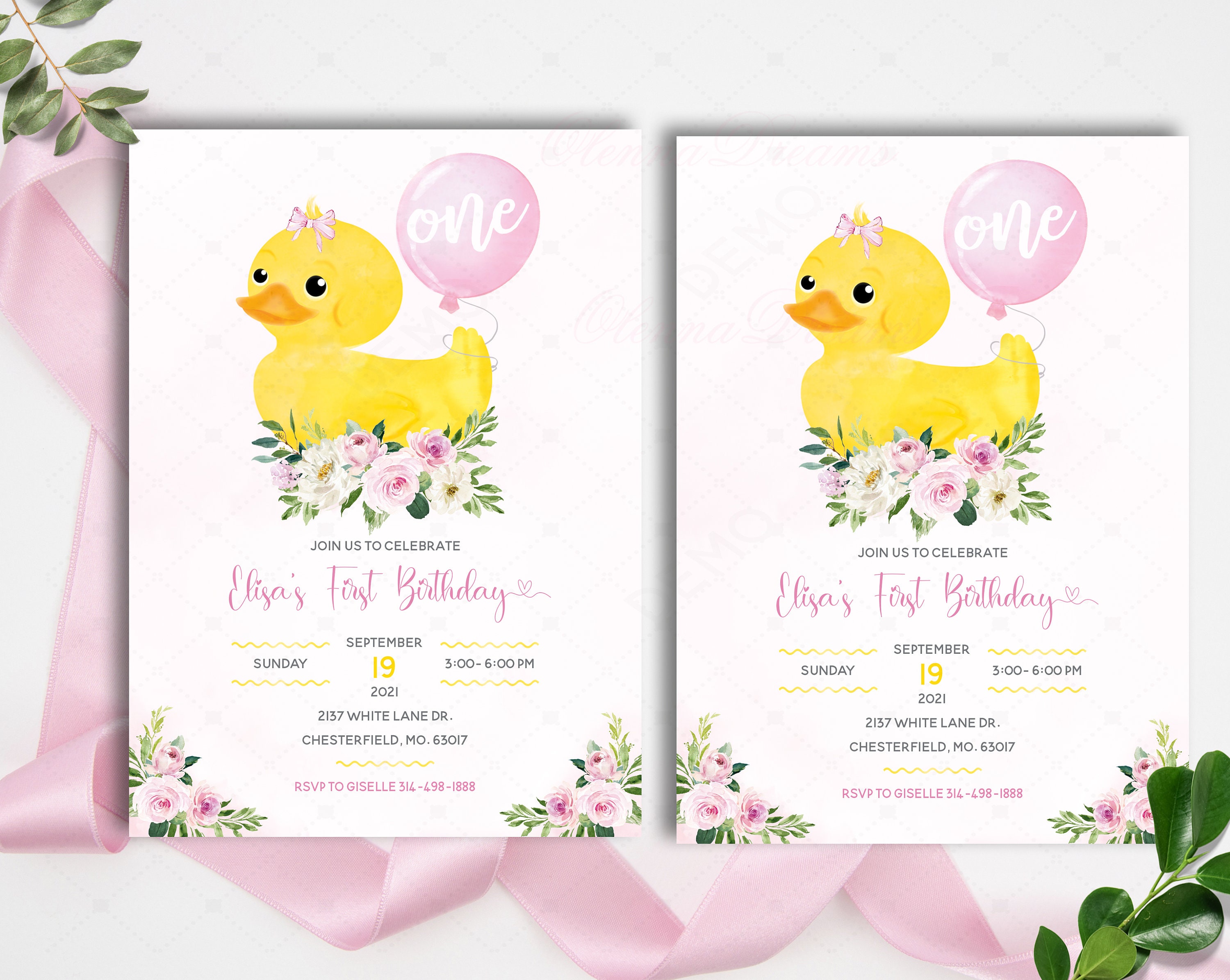 Rubber Duck Birthday Invitation Printable Rubber Duck | Etsy