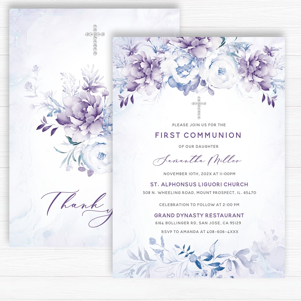 Personalized First Holy Communion Card, Custom First Holy Communion ...