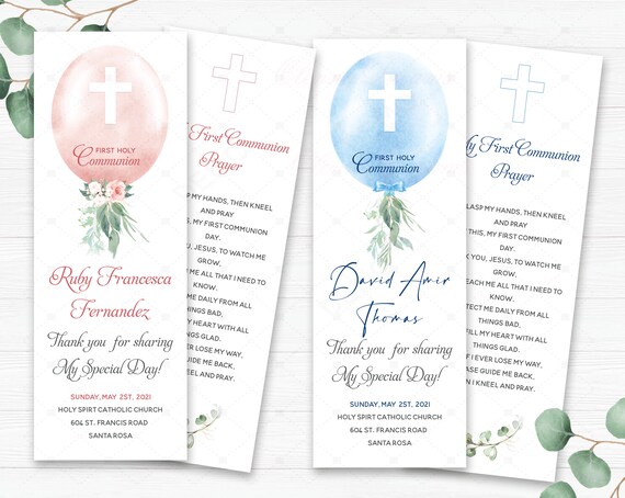 First Communion Prayer Card First Communion Cards and | Etsy