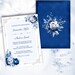 Royal Blue Silver Wedding Invitation Template, Blue and White Wedding ...