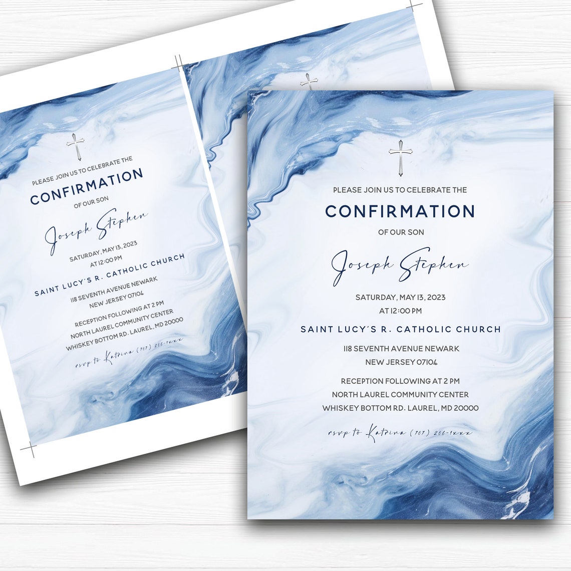 Custom Boy Confirmation Invitation Cards, Religious Confirmation ...