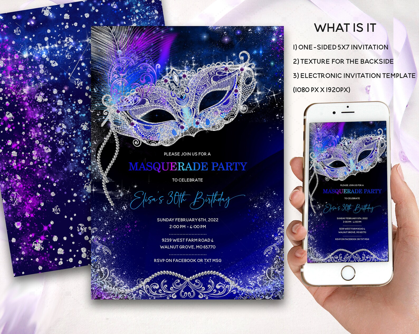 Editable Themes for Masquerade Party Birthday Masquerade - Etsy