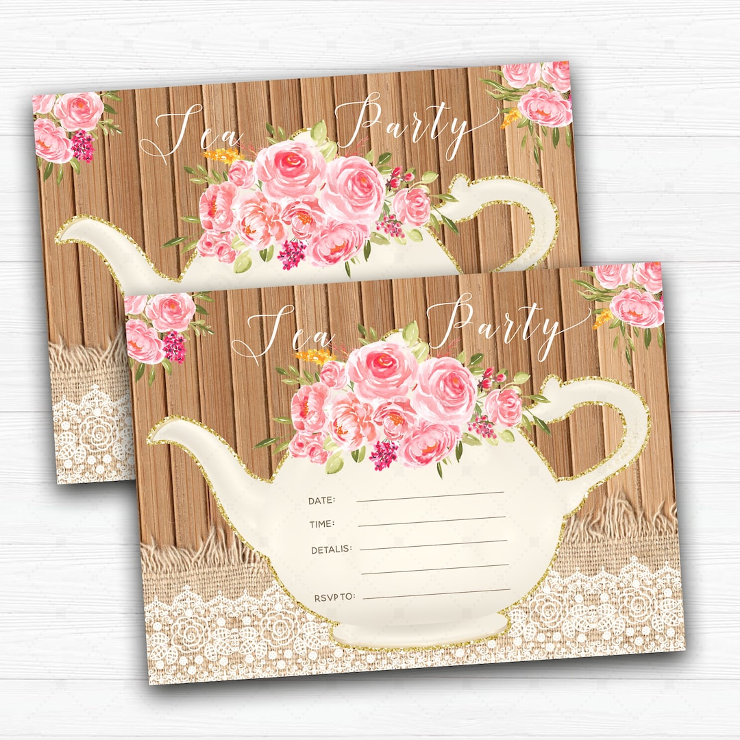 Printable Blank Tea Party Invitations - Etsy