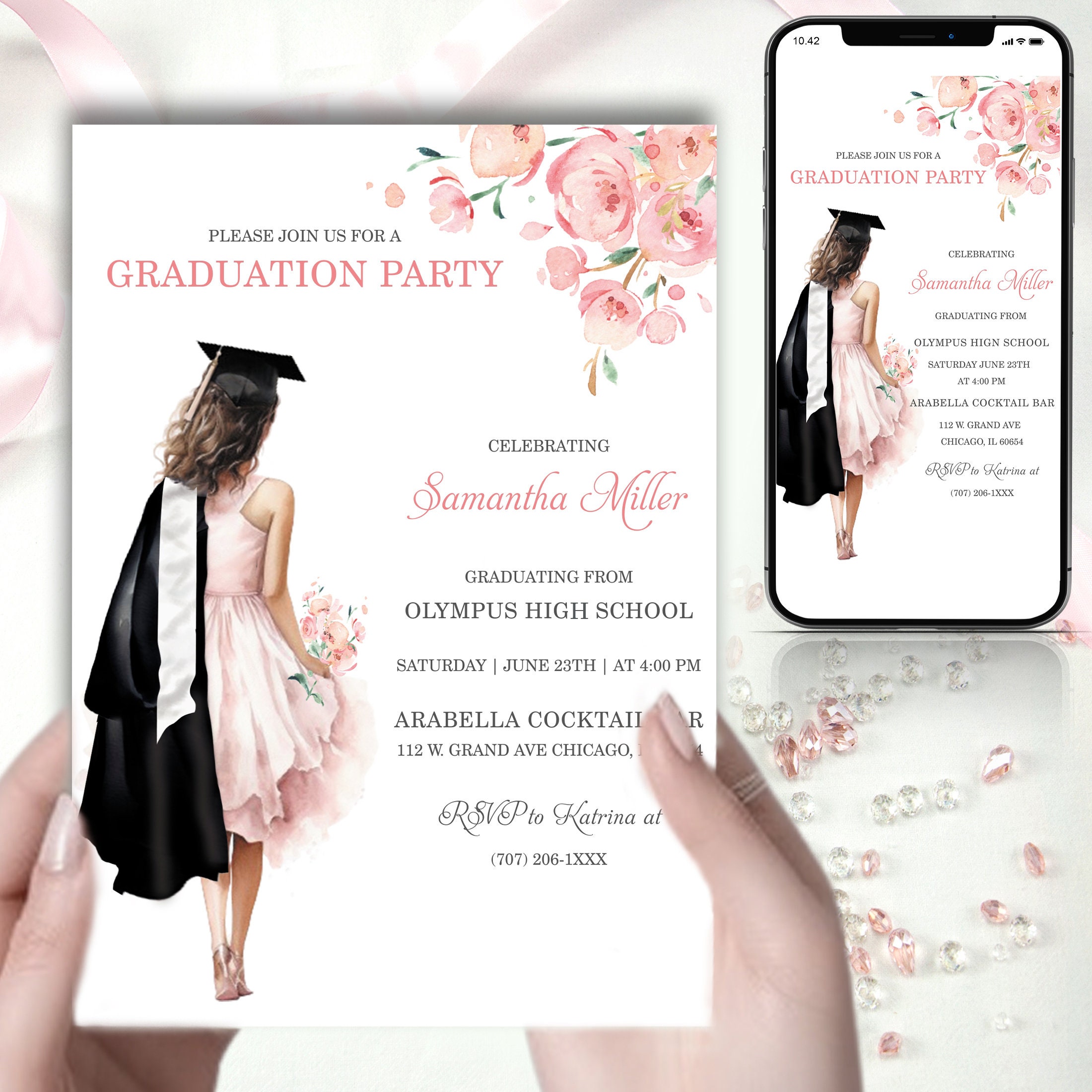 Personalized Graduation Invitations, Custom Grad Invites, Unique Grad ...