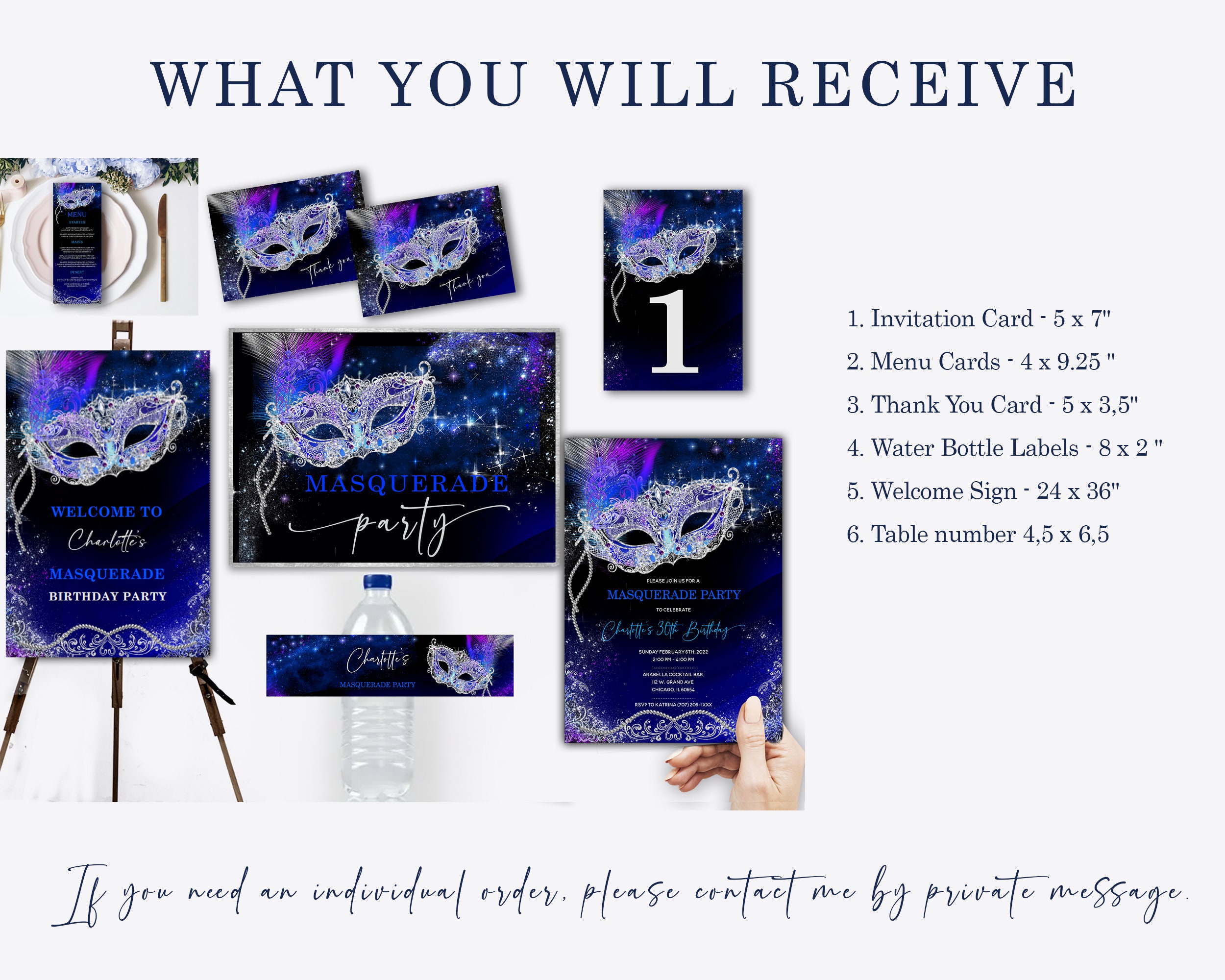 Editable Themes for Masquerade Party Bundle, Birthday Masquerade Party ...