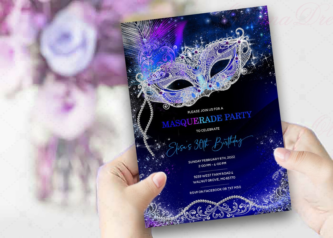 Editable Themes for Masquerade Party Birthday Masquerade - Etsy