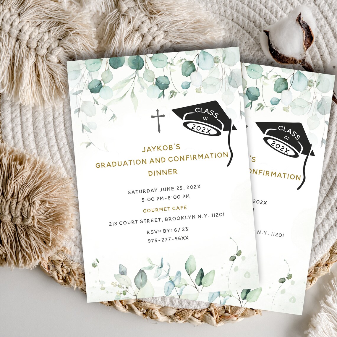 Graduation and Confirmation Invite, Printable Graduation and ...