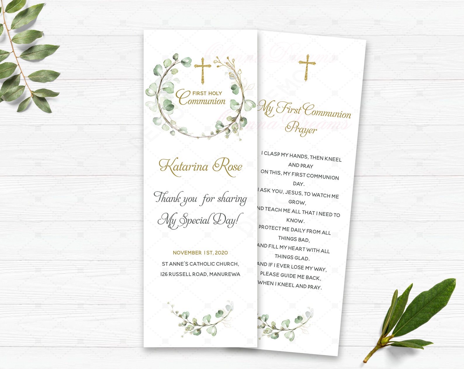First Communion Prayer Card First Communion Cards and - Etsy Ireland
