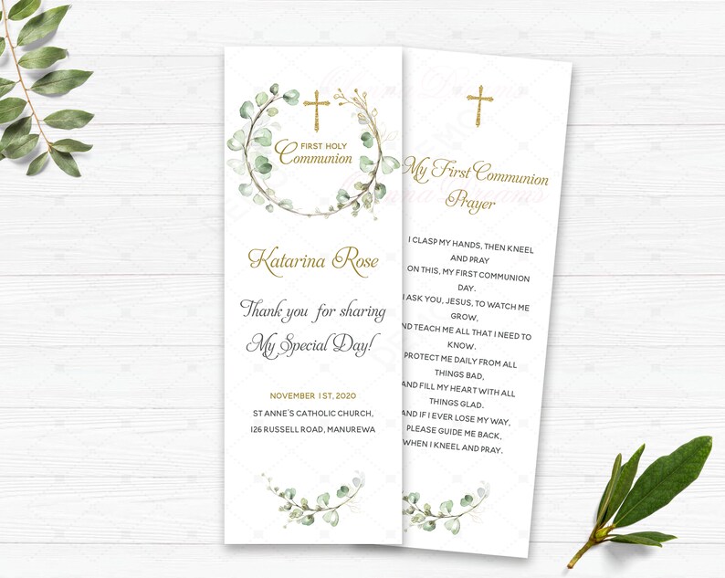 First Communion Prayer Card First Communion Cards and - Etsy
