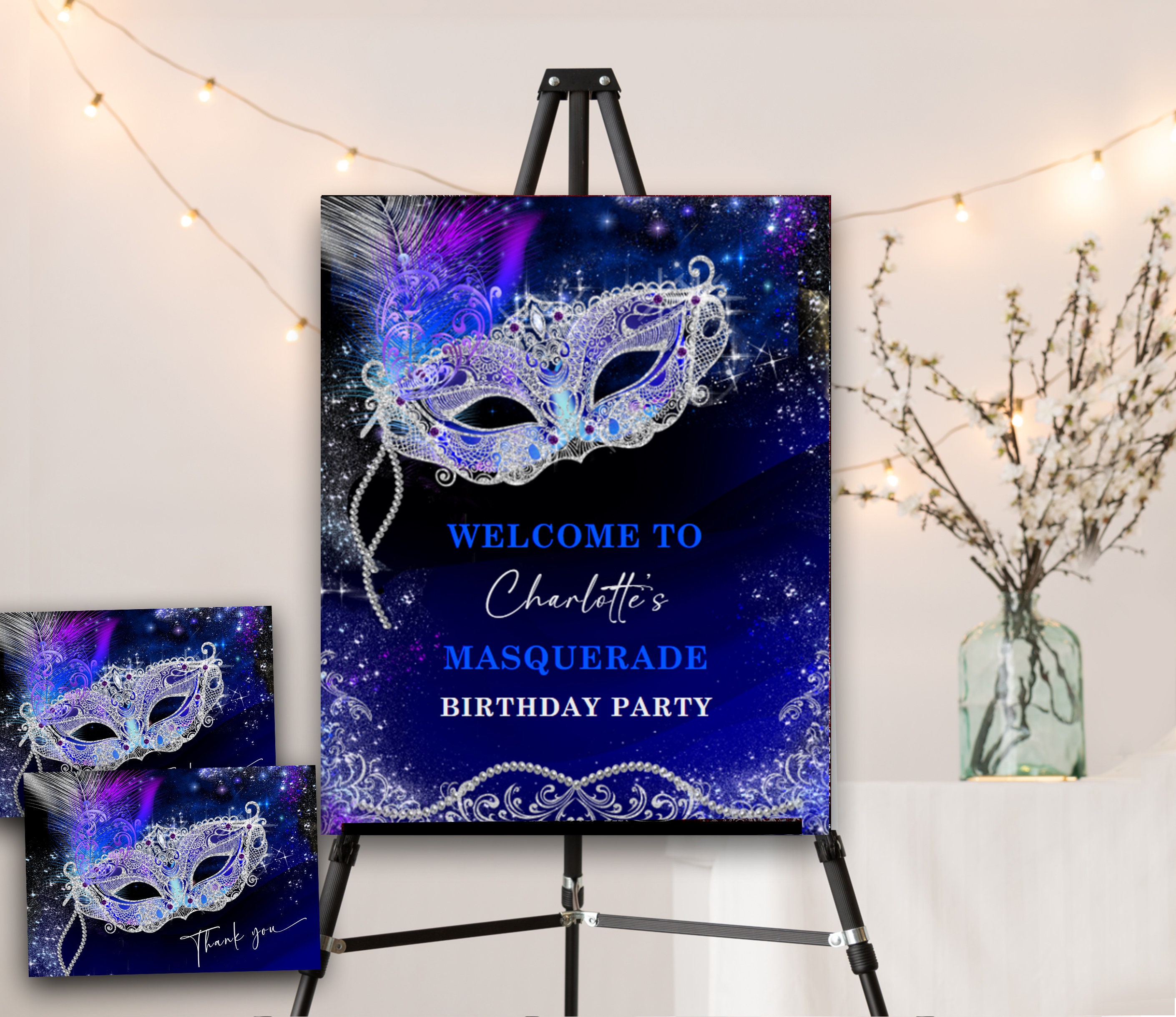 Masquerade Party Welcome 16 X 20 Sign, Masquerade Birthday Party ...