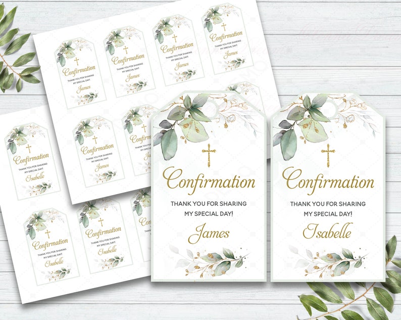 Personalized Confirmation Favor Tags Personalized Girls / - Etsy