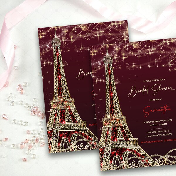 Paris Themed Invitations - Etsy