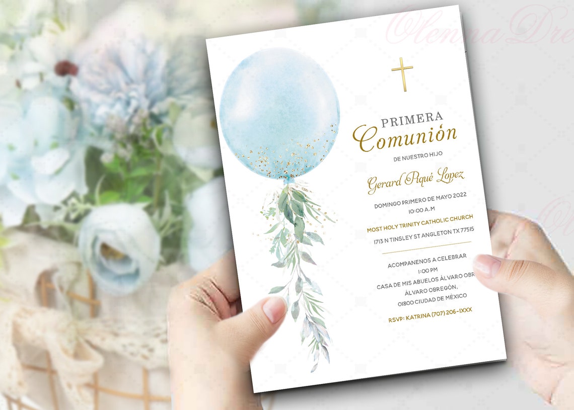 Primera Comunion Invitacion Imprimible, Primera Comunion Nino, Primera ...