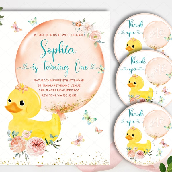 Rubber Ducky Birthday Invitation - Etsy