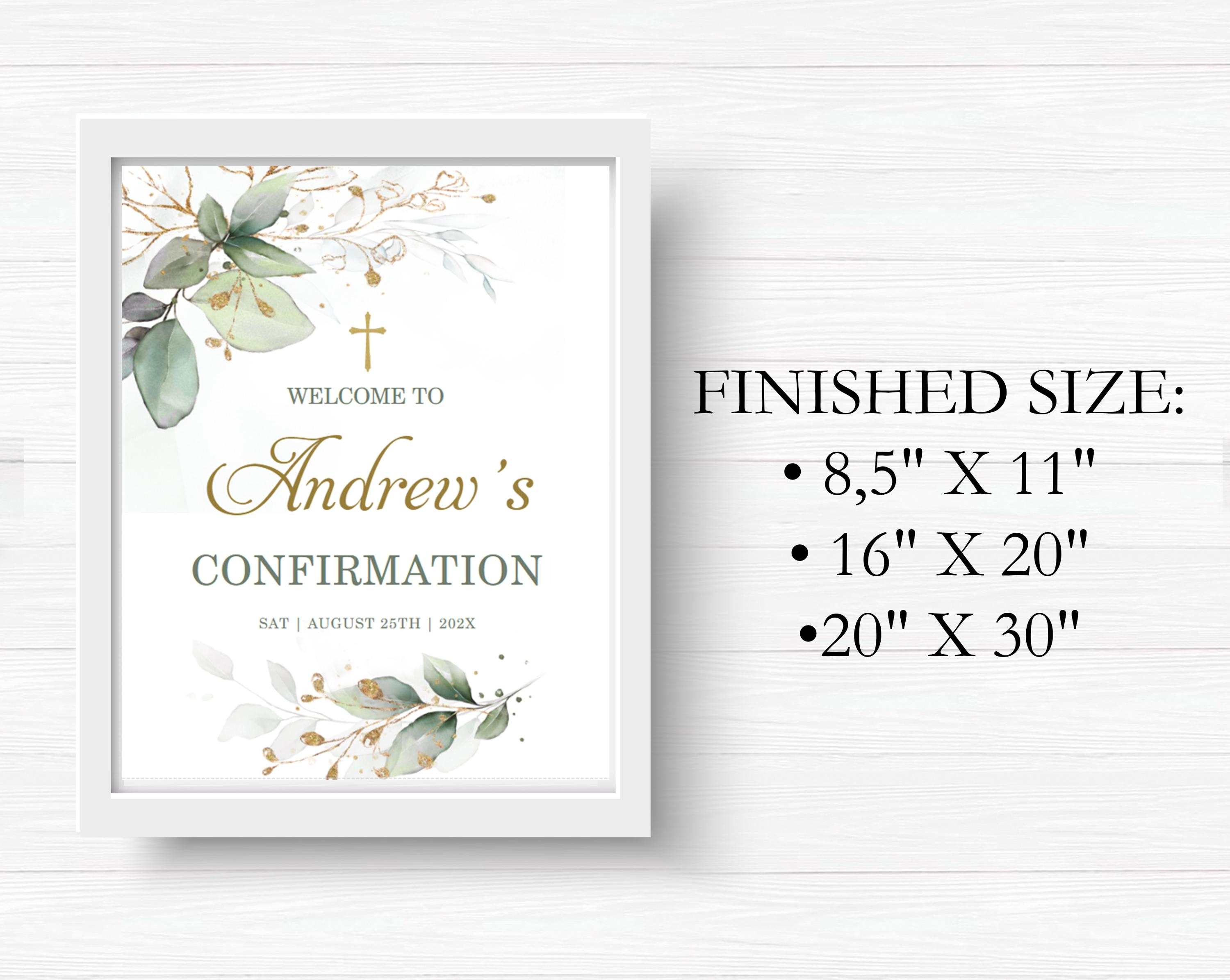 Printable Catholic Confirmation Welcome Sign Template, Editable ...