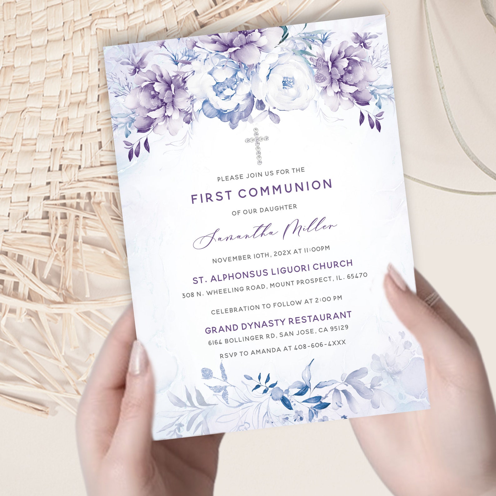 Personalized First Holy Communion Card, Custom First Holy Communion ...