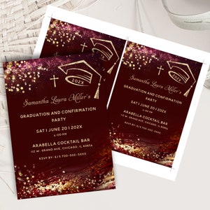 Graduation and Confirmation Invite Template, Printable Graduation and ...