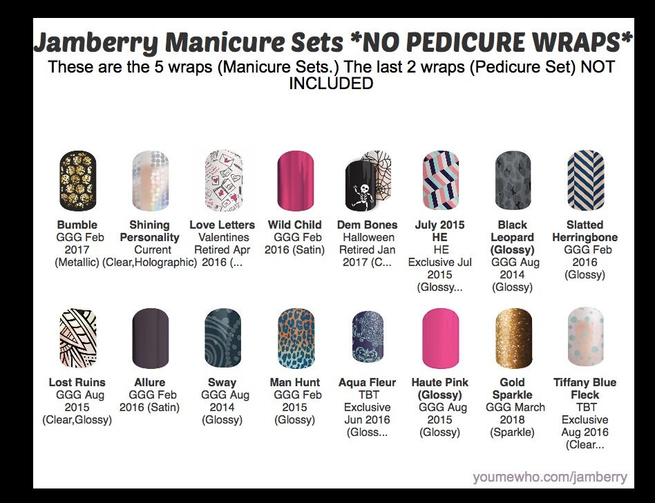 Jamberry Nail Wraps Manicure Set *ONLY* Pedicure Wraps not included morikuma3776 Jewelry ...