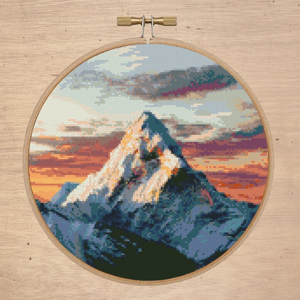 Cross Stitch Mountain Pattern - Etsy