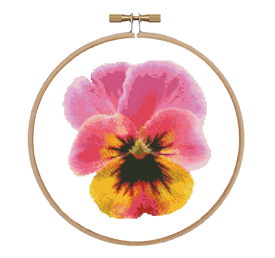 Pansy Flower Cross Stitch Pattern: Floral Design (PDF Pattern) - Etsy