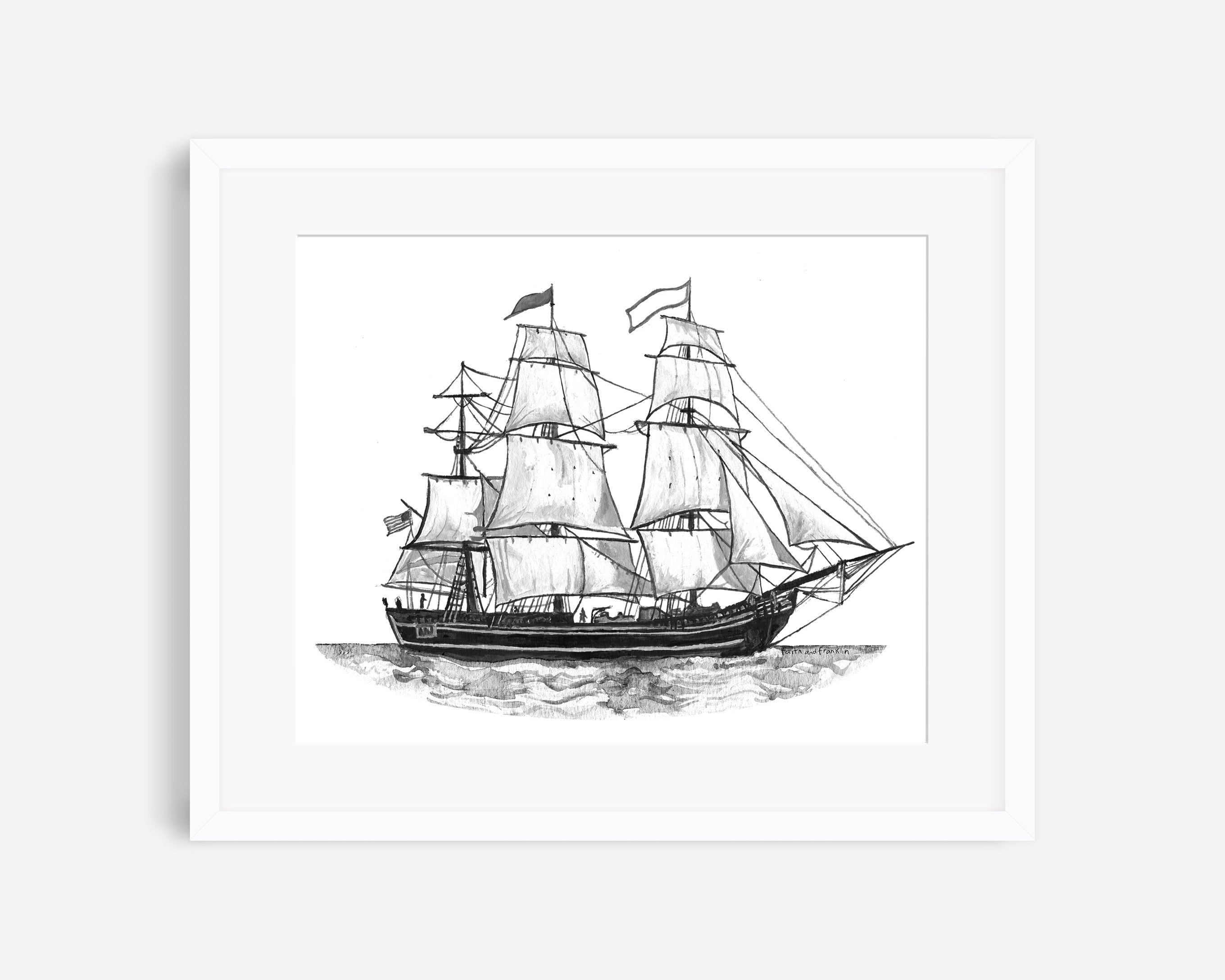 Ship print ship painting sailing ship print vintage ship | Etsy