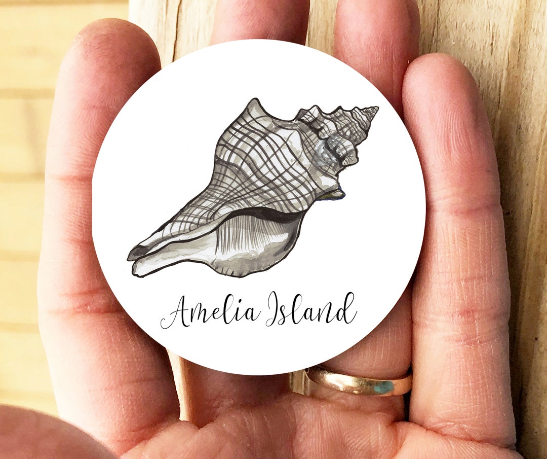 Conch Shell Magnet, Black and White, Can Be Personalized, Custom Name ...