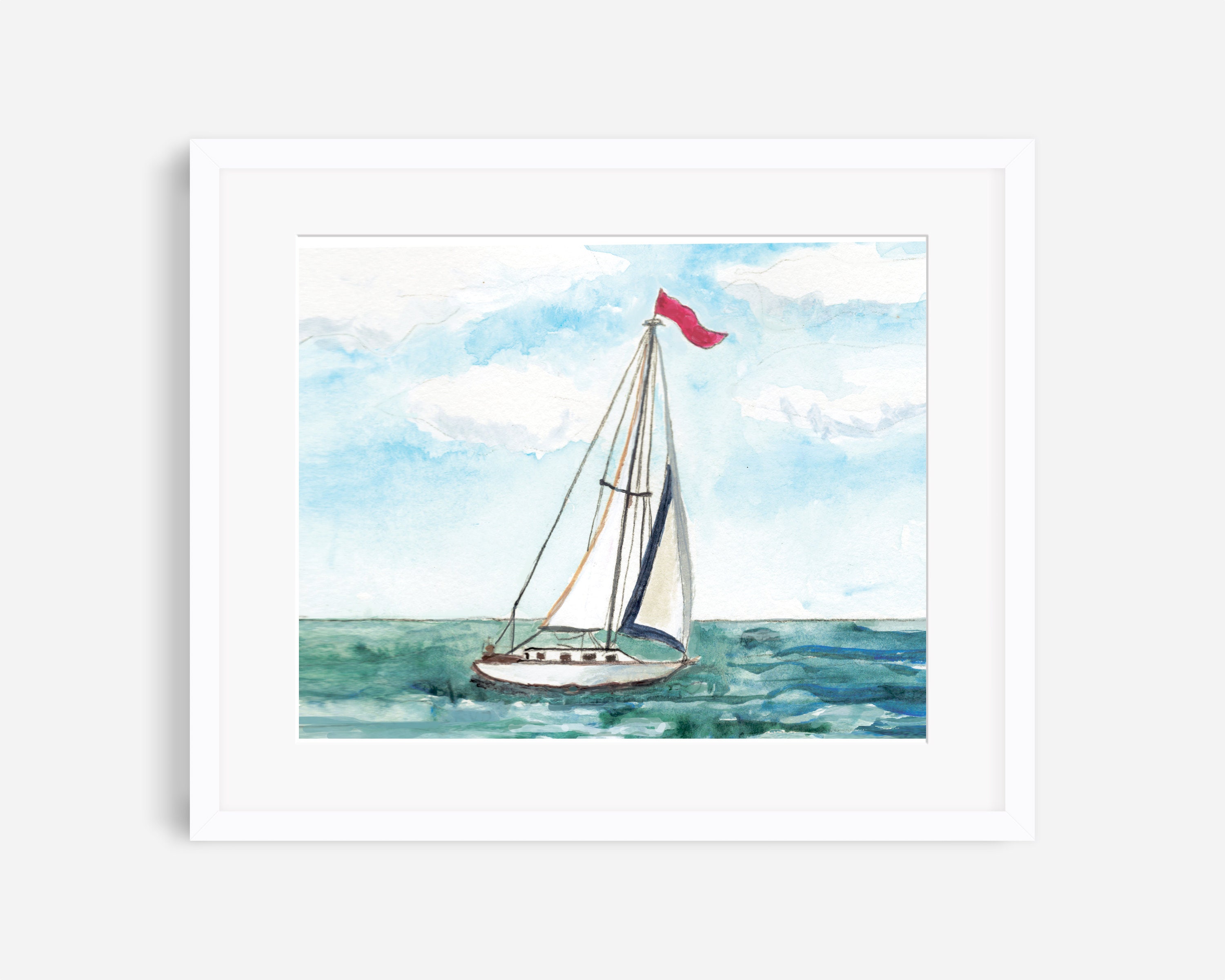 SET of 6 Sailboat Prints Sailboat Wall Art Sailboat Nursery | Etsy