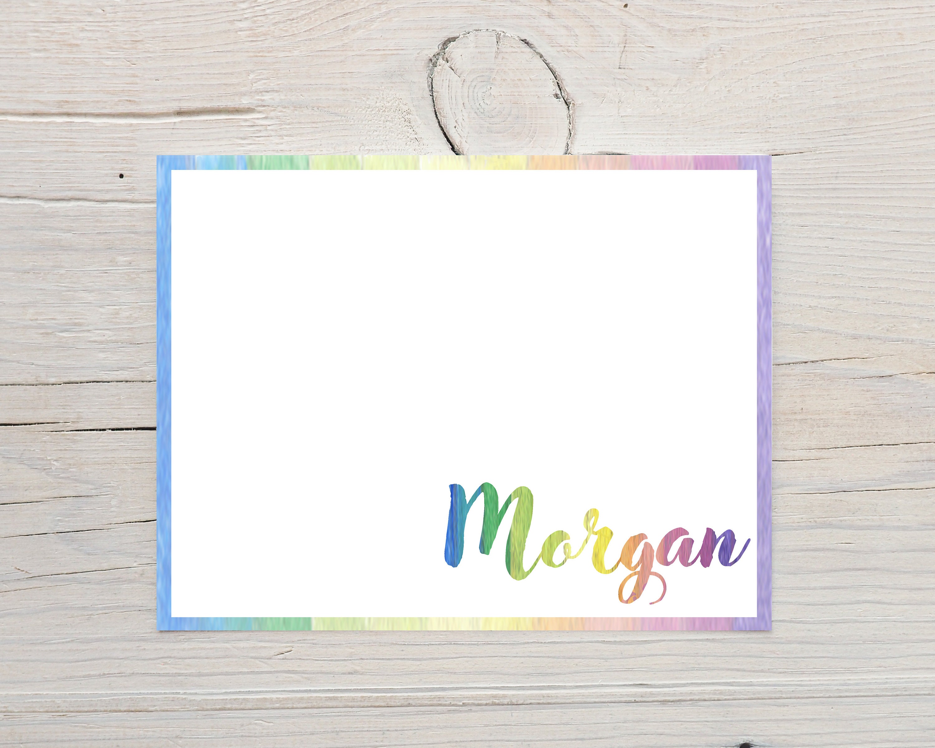 Rainbow Name Stationery Personalized Colorful Rainbow Cards - Etsy Israel