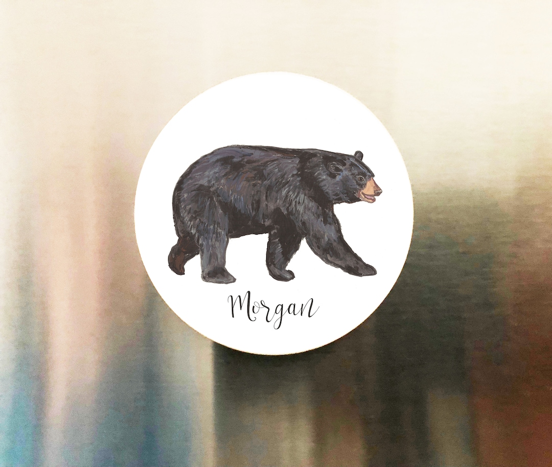 Black Bear Magnet, Can Be Personalized, Custom Name Magnet, Wildlife ...