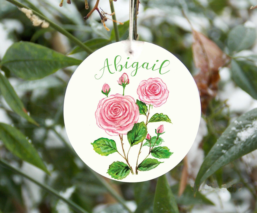 June Birth Month Flower Ornament, Rose Ornament, Pink Roses, June ...