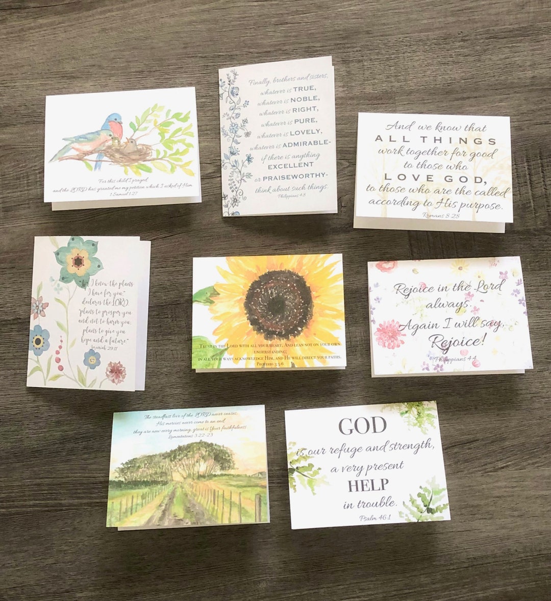 Bible Verse Stationery, Scripture Notecards, Pack of Eight With ...