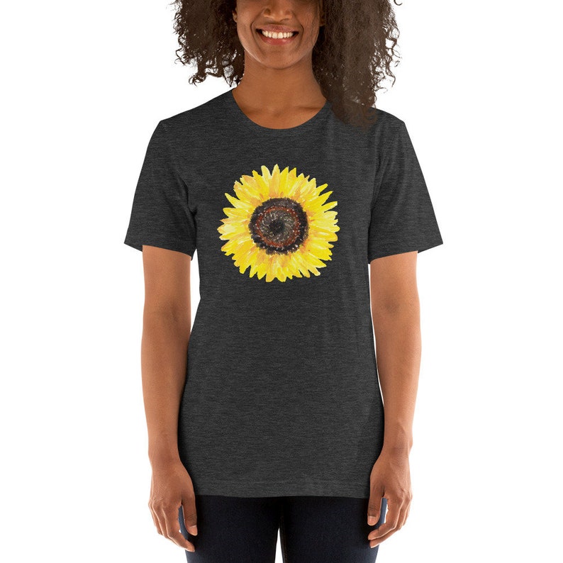 Sunflower T Shirt, Unisex Sizing, Cheerful Sunflower Tee, Watercolor ...