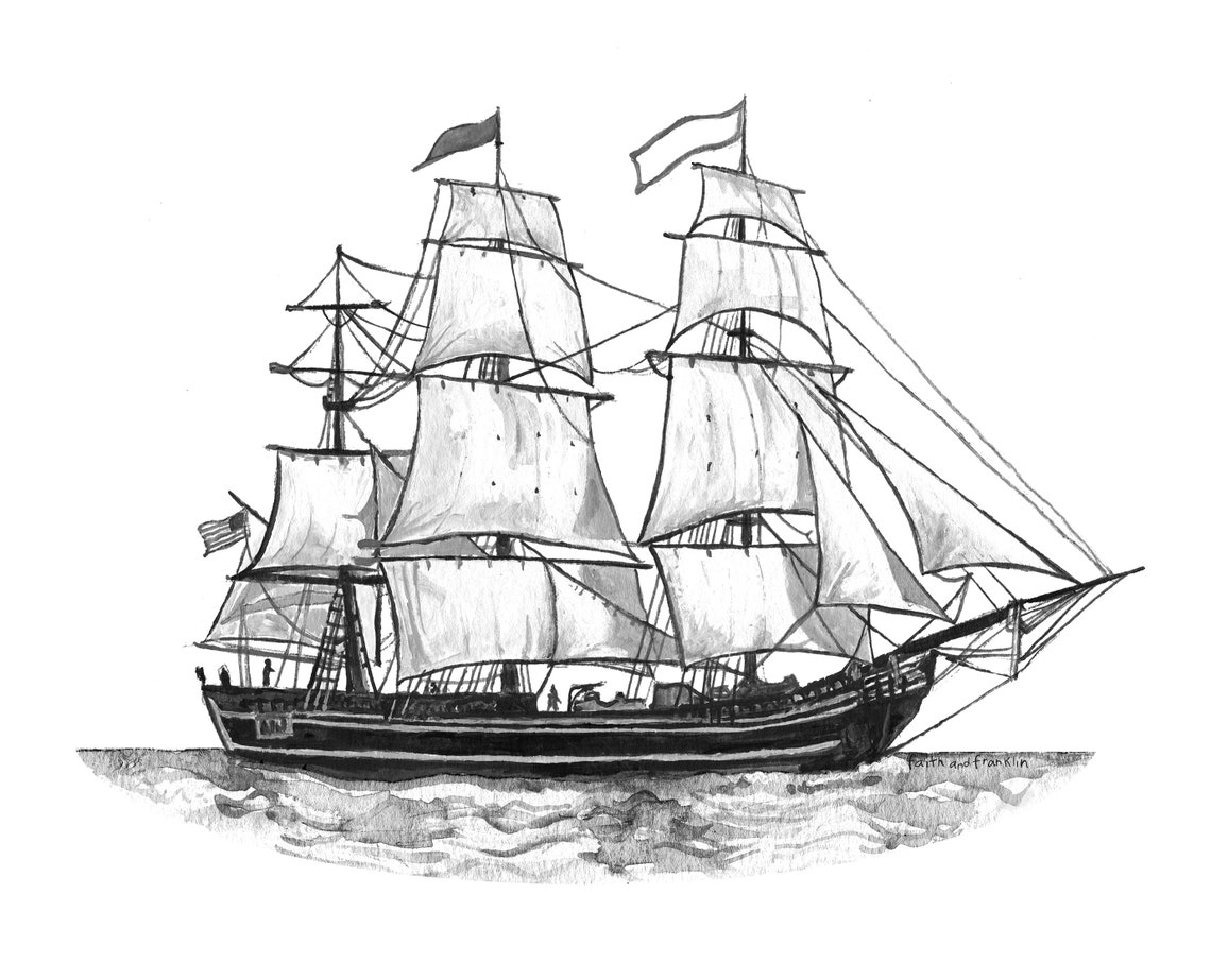 Ship Print Ship Painting Sailing Ship Print Vintage Ship - Etsy