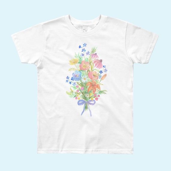 Flower T Shirt for Girl Flower Tshirt Wildflower Bouquet - Etsy