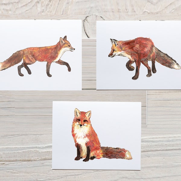 Red Fox Card - Etsy
