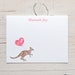 Kangaroo Card, Kangaroo Stationery, Personalized Kangaroo With Balloon ...