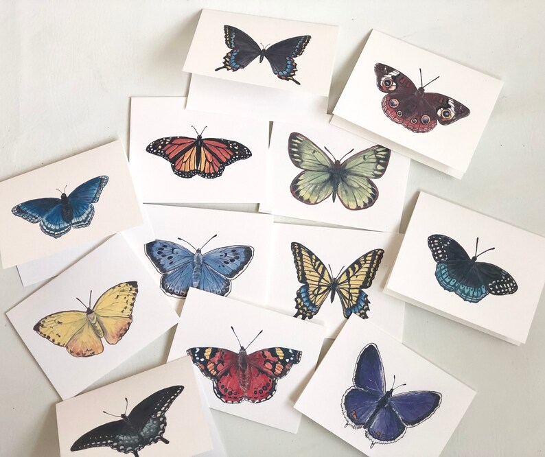 Butterfly Notecards, Butterfly Stationery, Blank Inside, With Envelopes ...