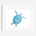 Blue Sea Turtle Print, Blue and White Sea Turtle Art, Beach House Wall ...