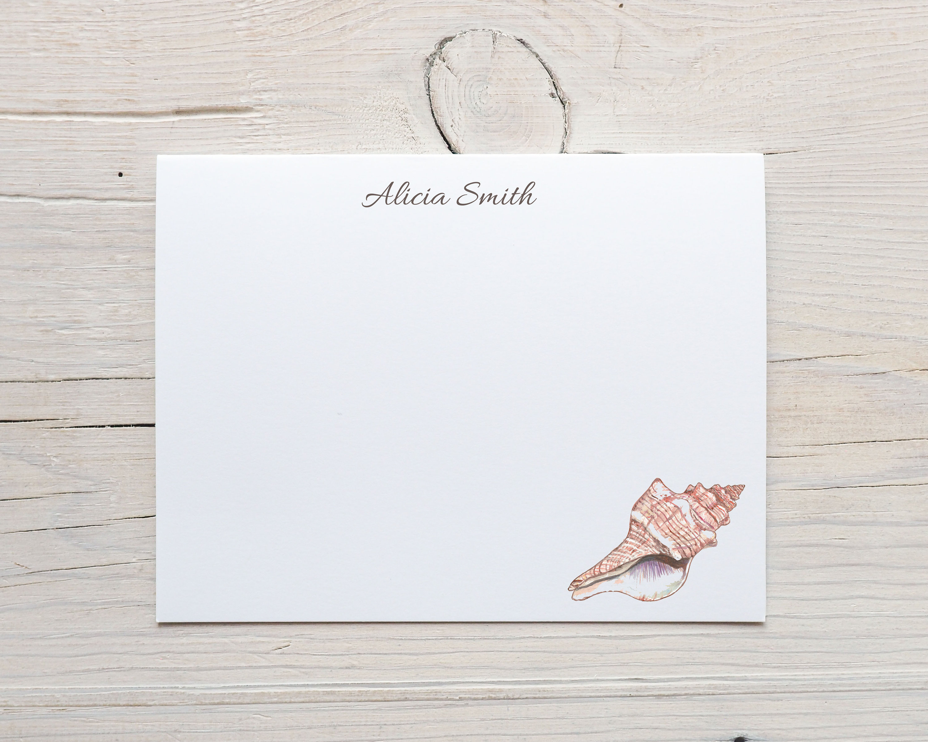 Personalized Seashell Stationery Beach Note Cards Set of - Etsy