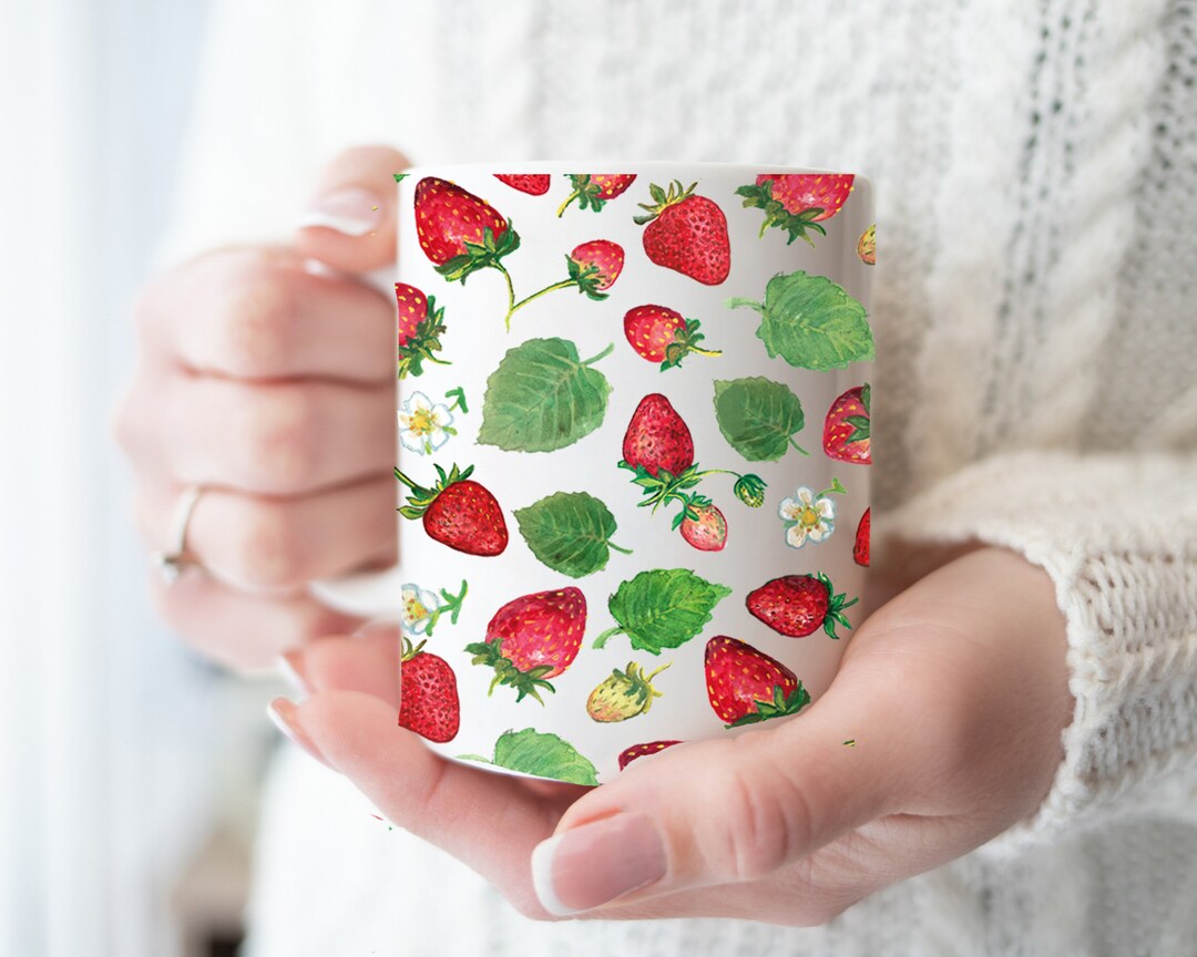 Strawberry Mug, Can Be Personalized, Custom Name Mug, Mother's Day Gift ...