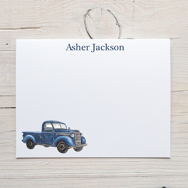Blue Truck Note Cards - Etsy