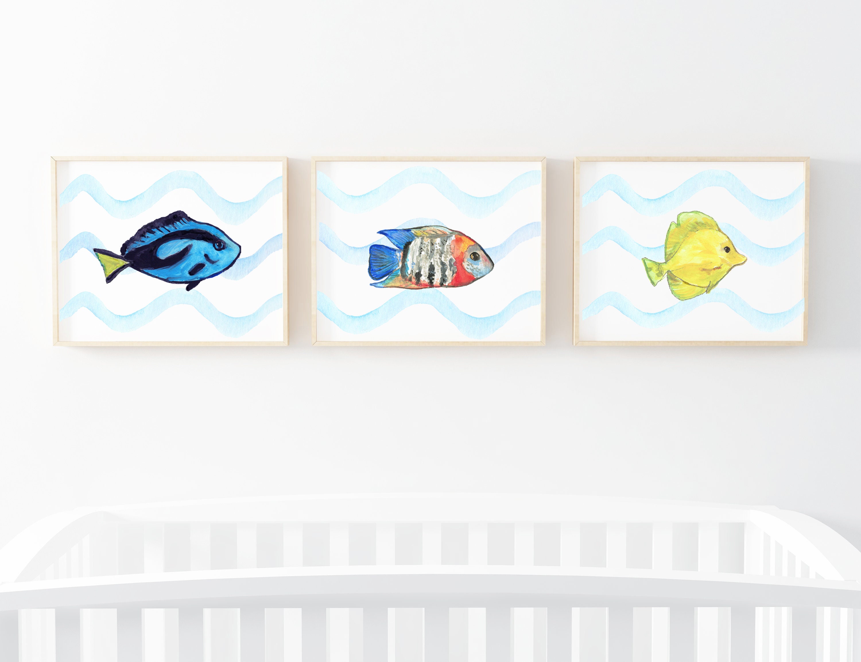 Tropical fish print set tropical fish wall art tropical fish | Etsy