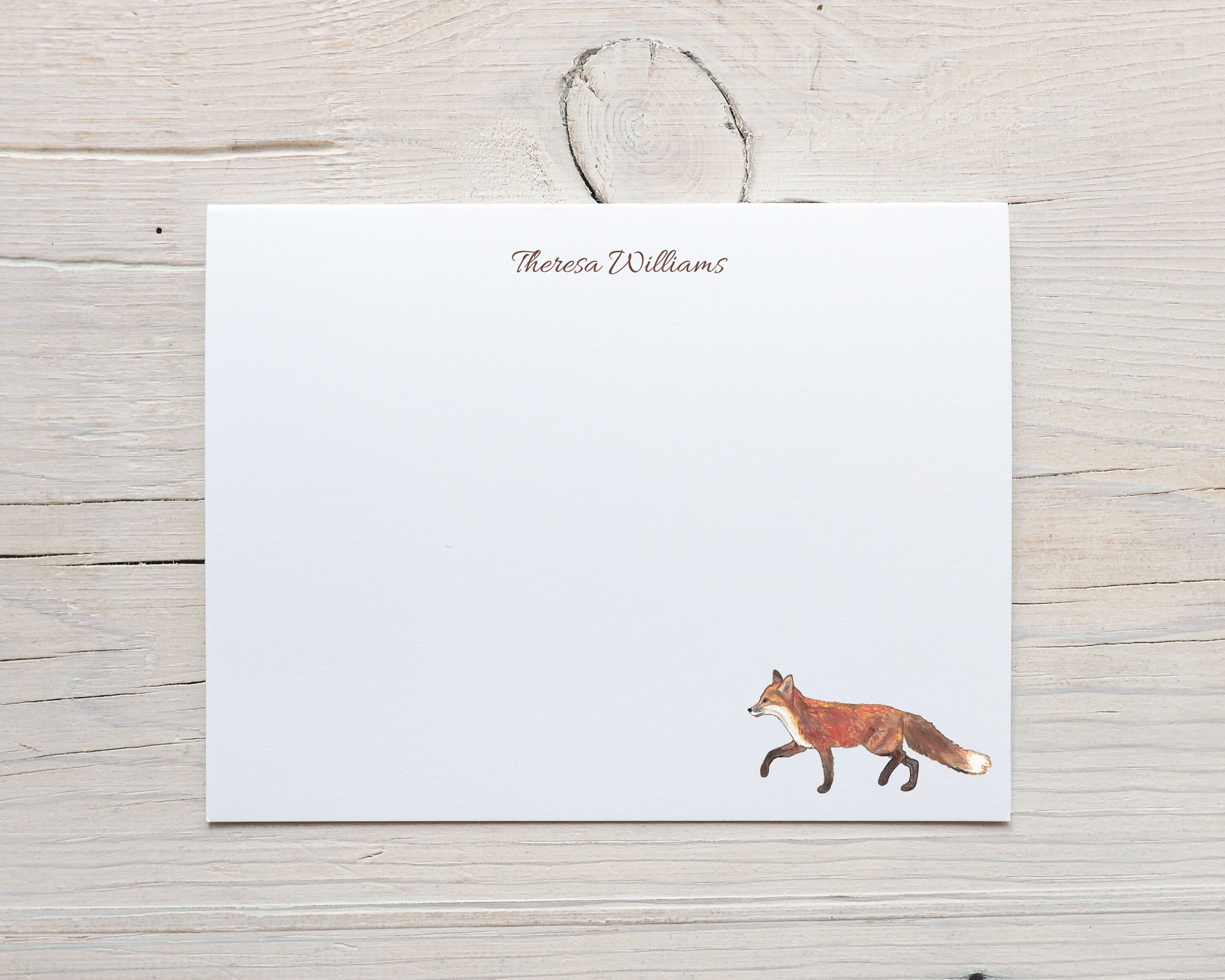 Fox Stationery, Personalized Fox Cards With Envelopes, Fox Notecards ...
