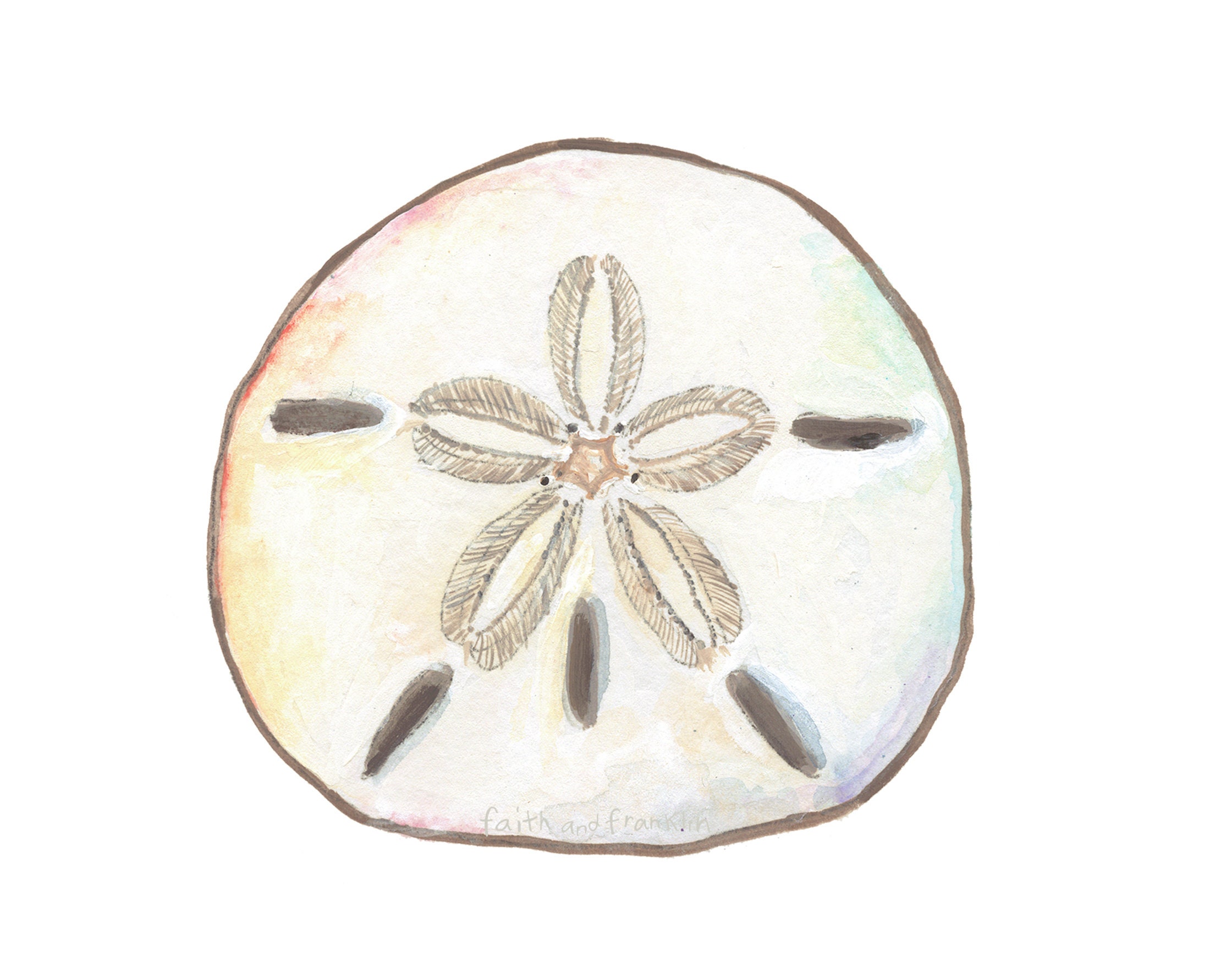 Sand Dollar Painting Sand Dollar Print Sand Dollar Art | Etsy