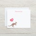 Kangaroo Card, Kangaroo Stationery, Personalized Kangaroo With Balloon ...
