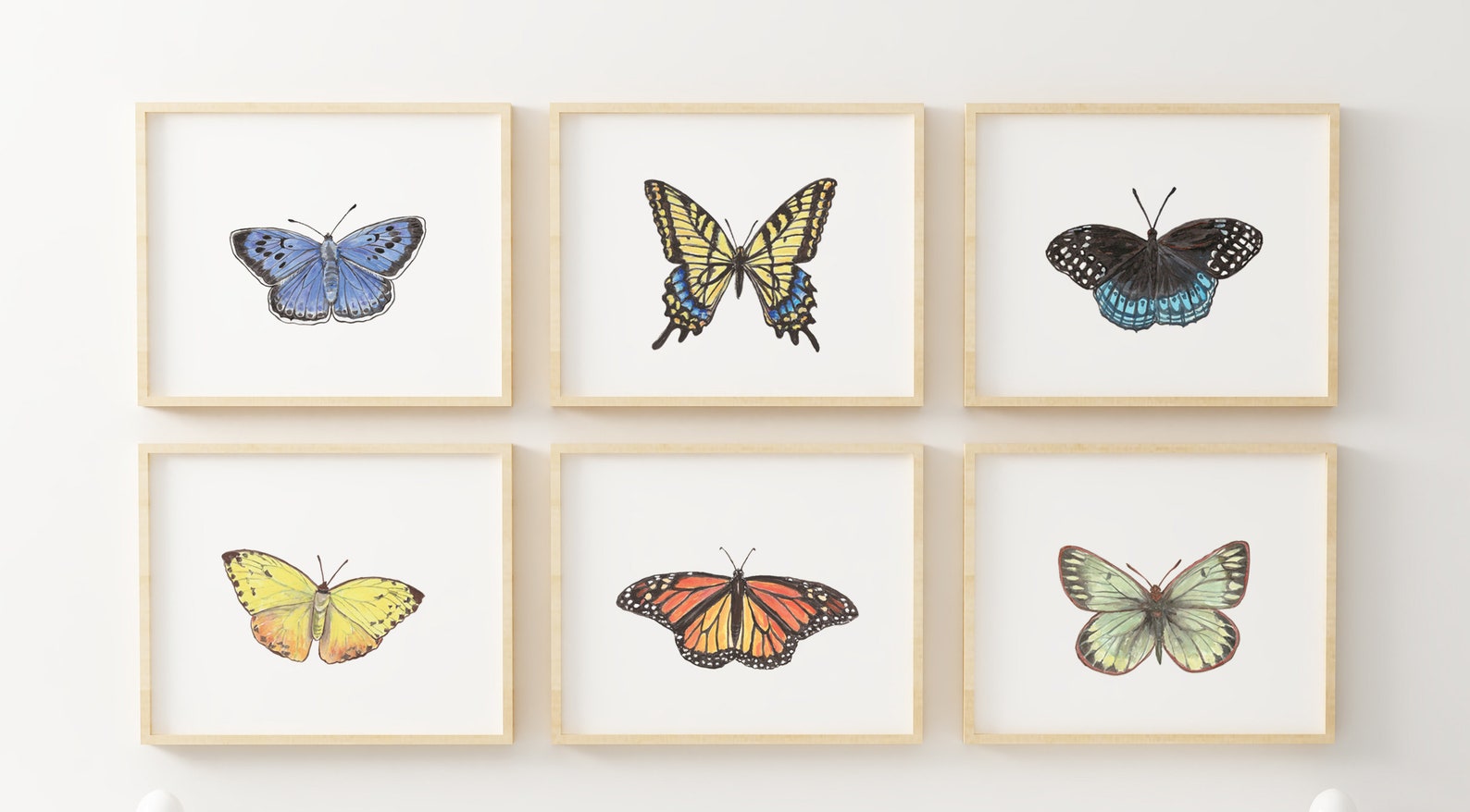 Butterfly Print Set Butterflies Print Butterfly Painting - Etsy